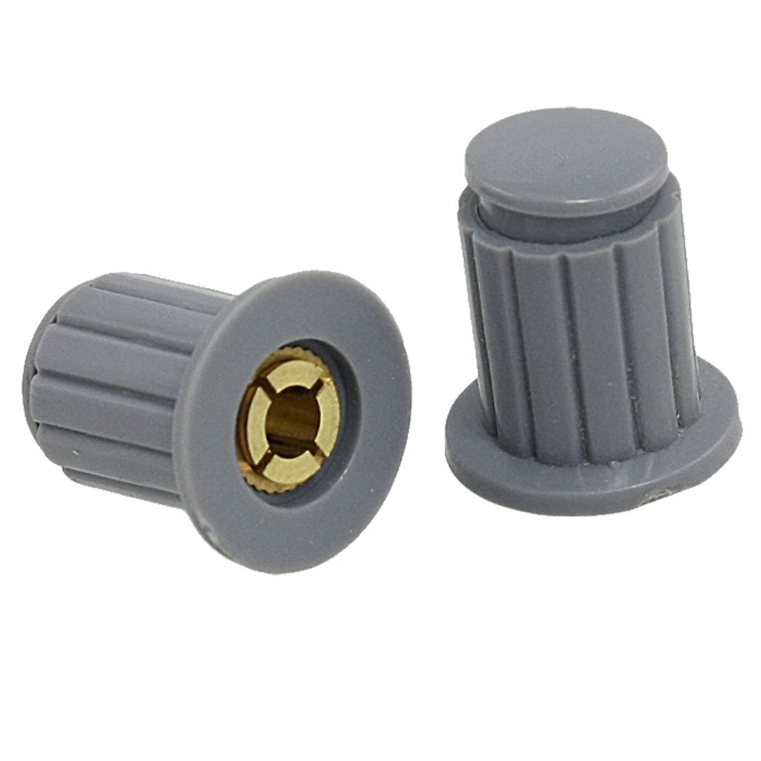 uxcell 10 Pcs Gray Ribbed Grip 4mm Split Shaft Potentiometer Control ...