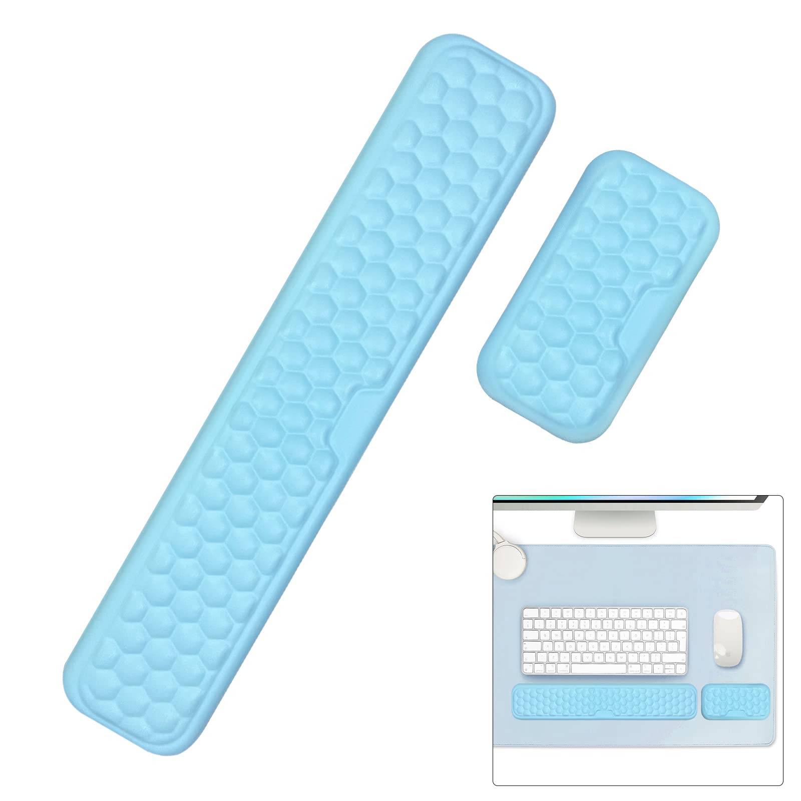 Giecy Keyboard Wrist Rest, Ergonomic Keyboard and Mouse Wrist Support ...