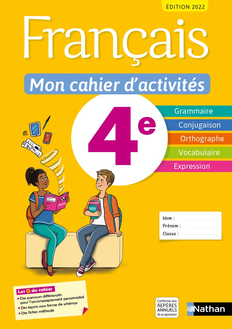 Amazon.com: Français - Mon cahier d'activités 4e - Elève -2022: ...