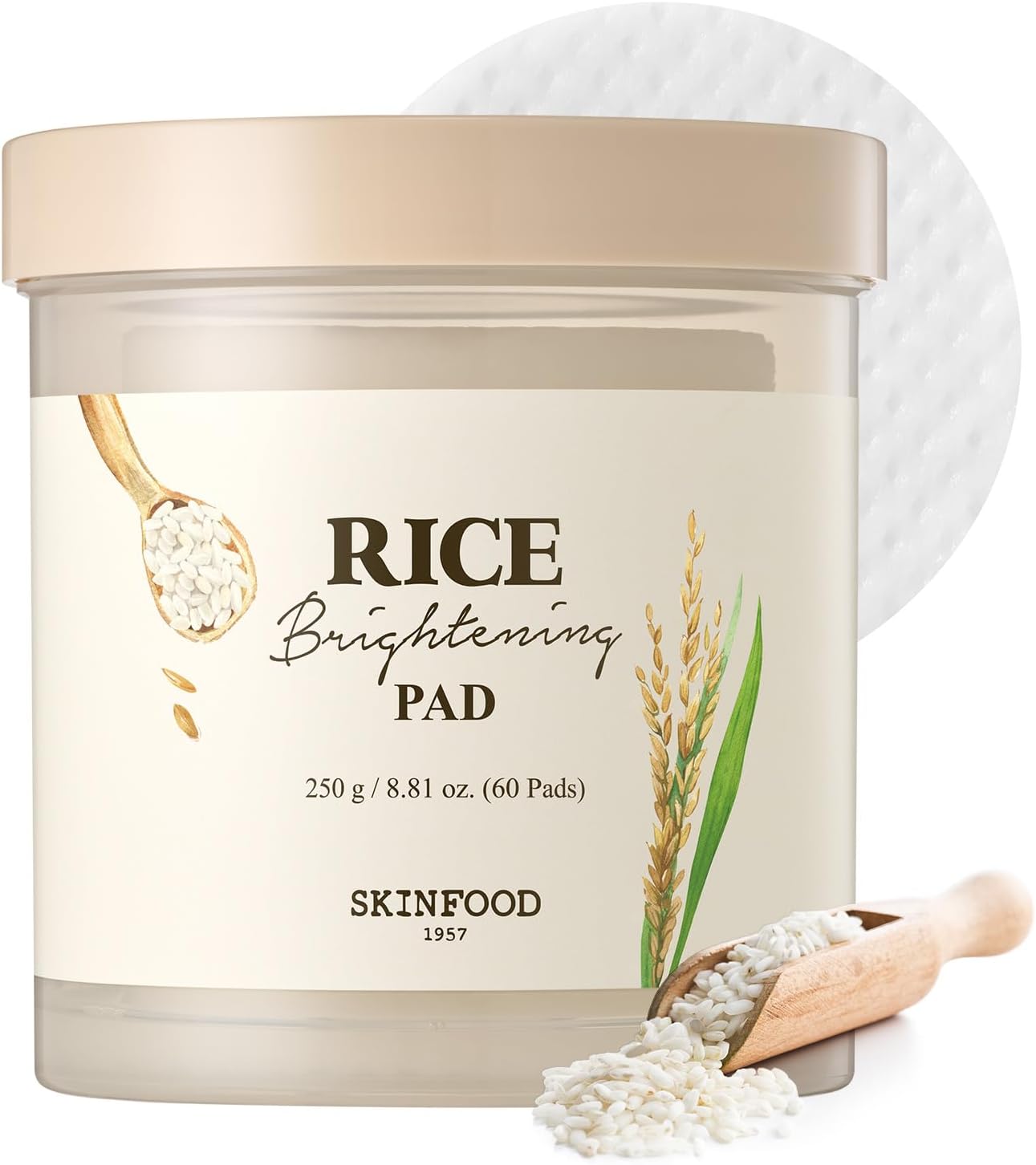 Amazon.com: SKINFOOD Rice Daily Toner Pad, Korean Skincare Face Toner ...