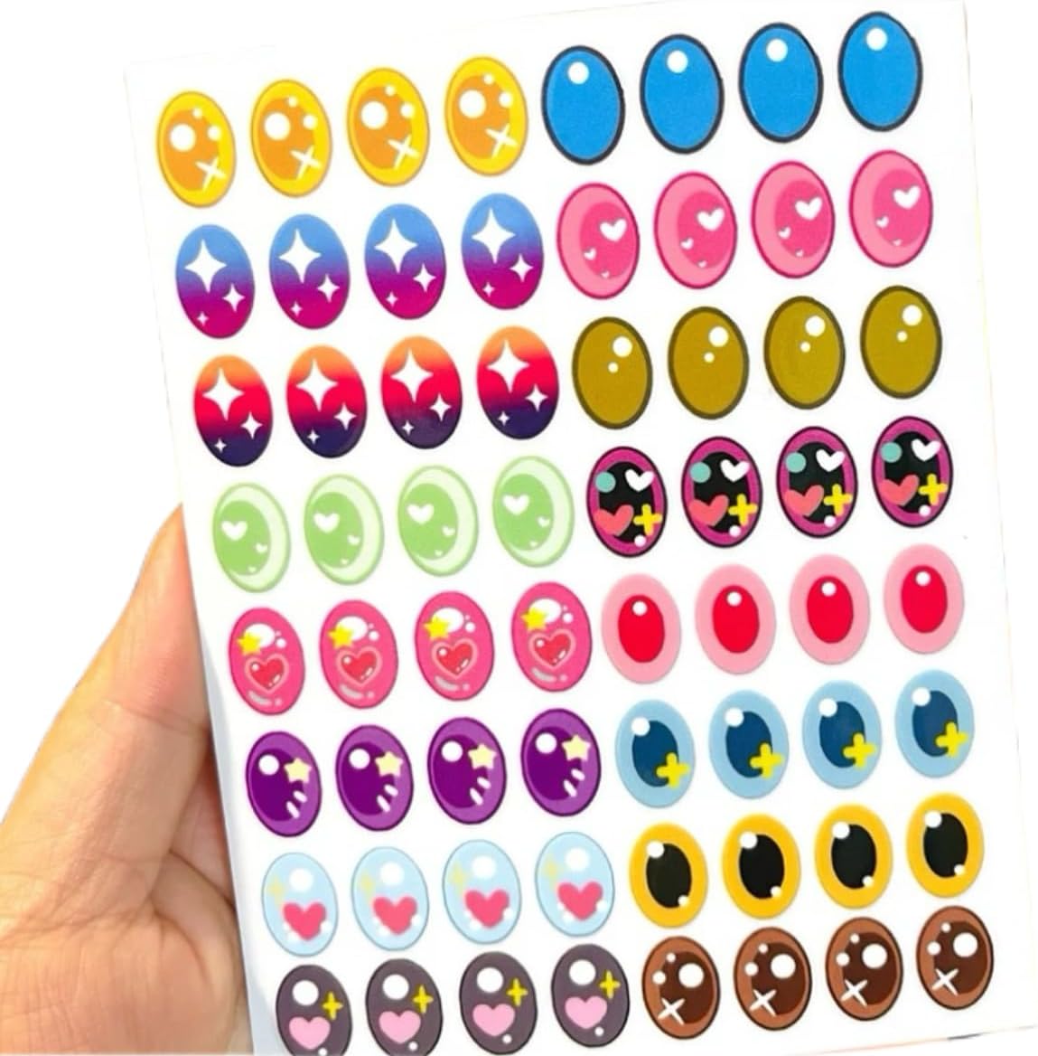 Amazon.com: 32 Pairs Decorative Eye Stickers for 17cm Dolls，Eye ...