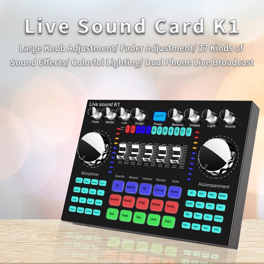 Snapklik.com : K1 Live Sound Card HIFI Homemade Sound Effect Audio ...