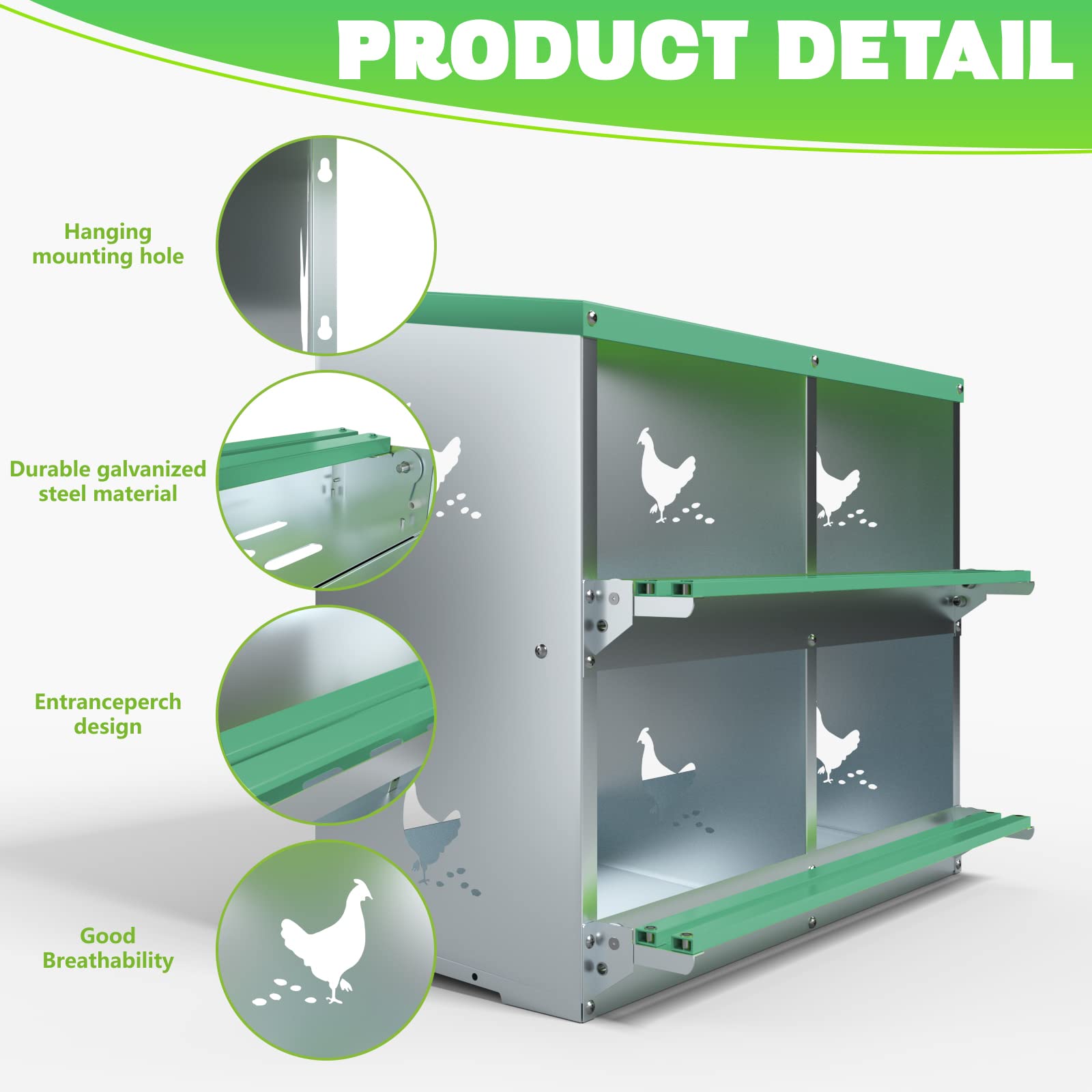 Snapklik.com : Chicken Nesting Boxes, 4 Hole Nesting Box For Laying ...