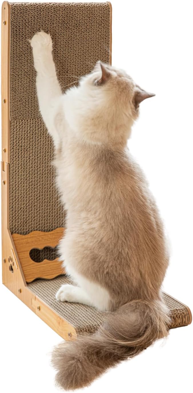 Amazon.com : L Shape Cardboard Cat Scratcher, Quick Assemble Scratching ...