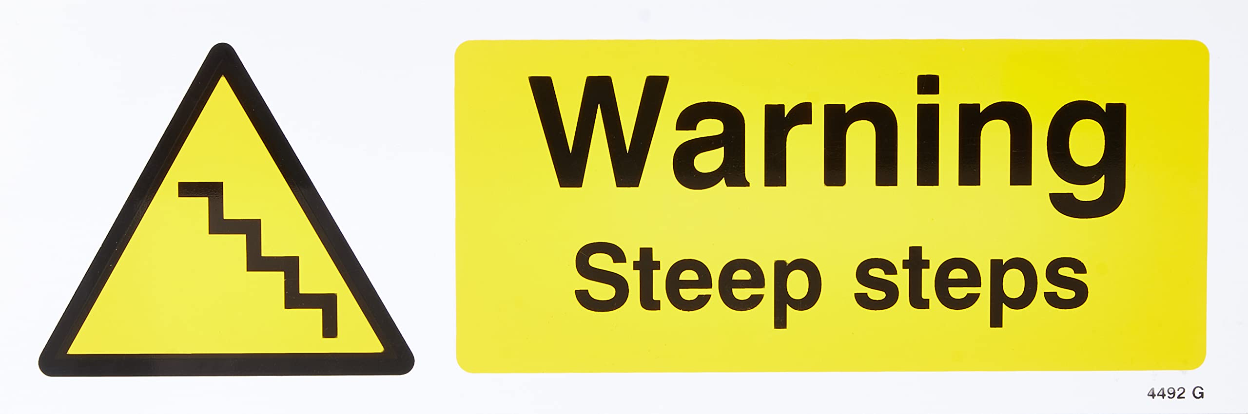 Caledonia Signs 14492G Warning Steep Steps Sign, 300 mm x 100 mm, Rigid ...