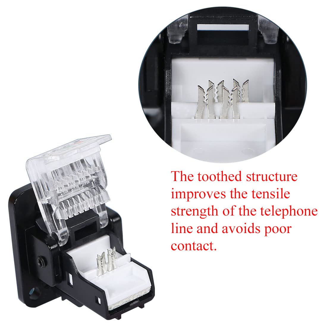 QIANRENON RJ11 Panel Mount Cat3 Telephone in-line Dual Ended Coupler ...