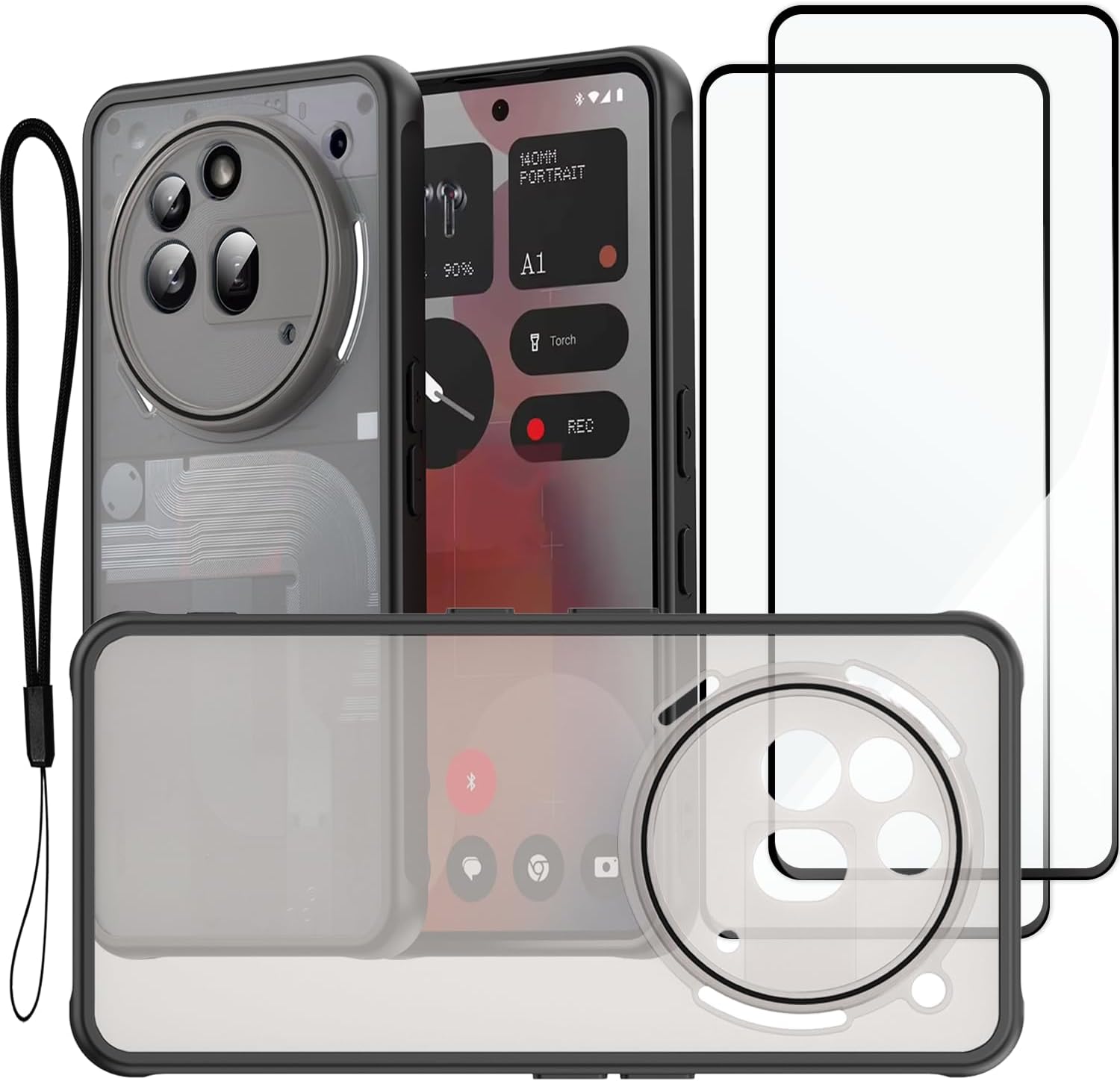USTIYA Funda Mica x2 para Nothing Phone 3A Pro Case Matte Acrílico Uso ...