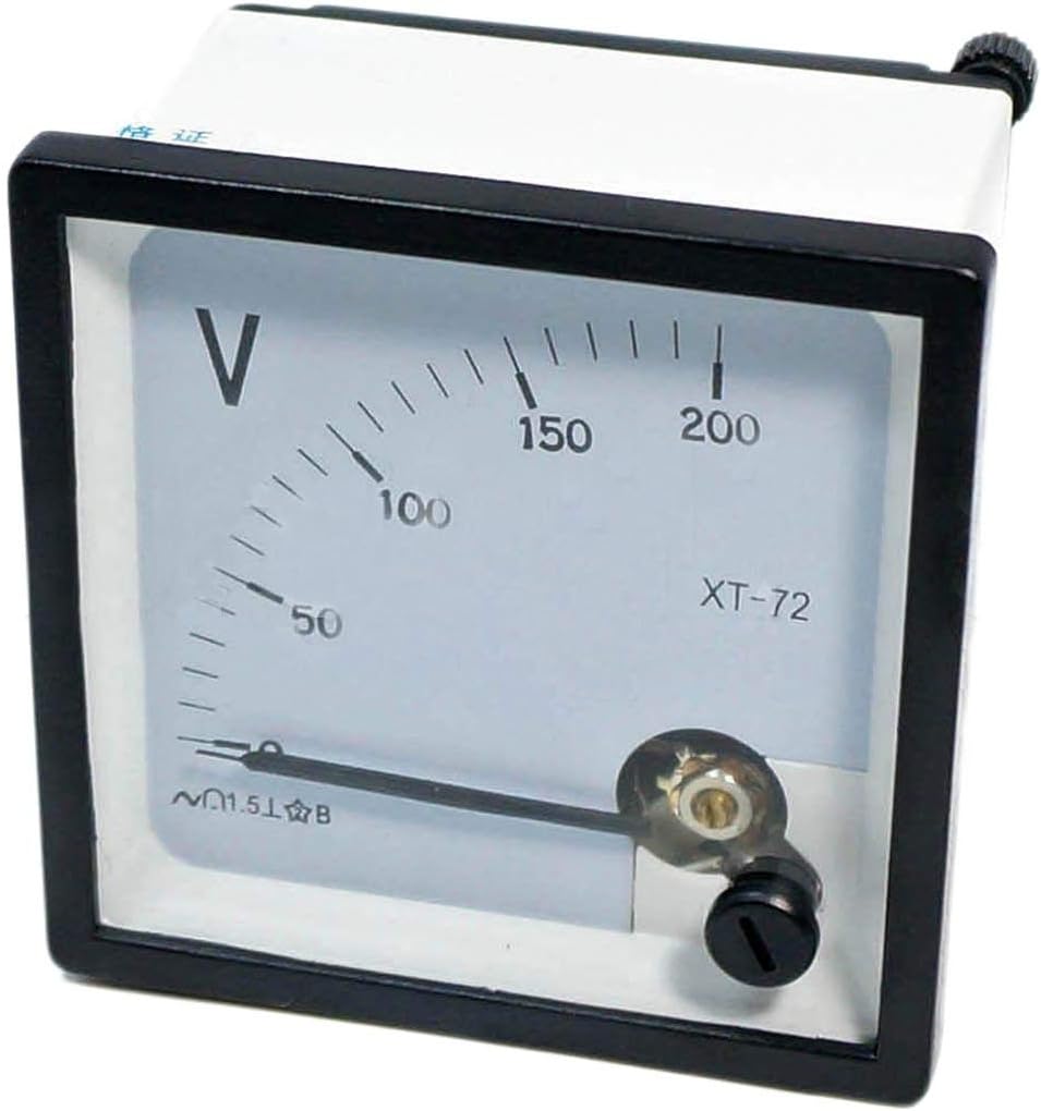 AC 0-200V Square Analog Volt Pointer Needle Panel Meter Voltmeter XT-72 ...