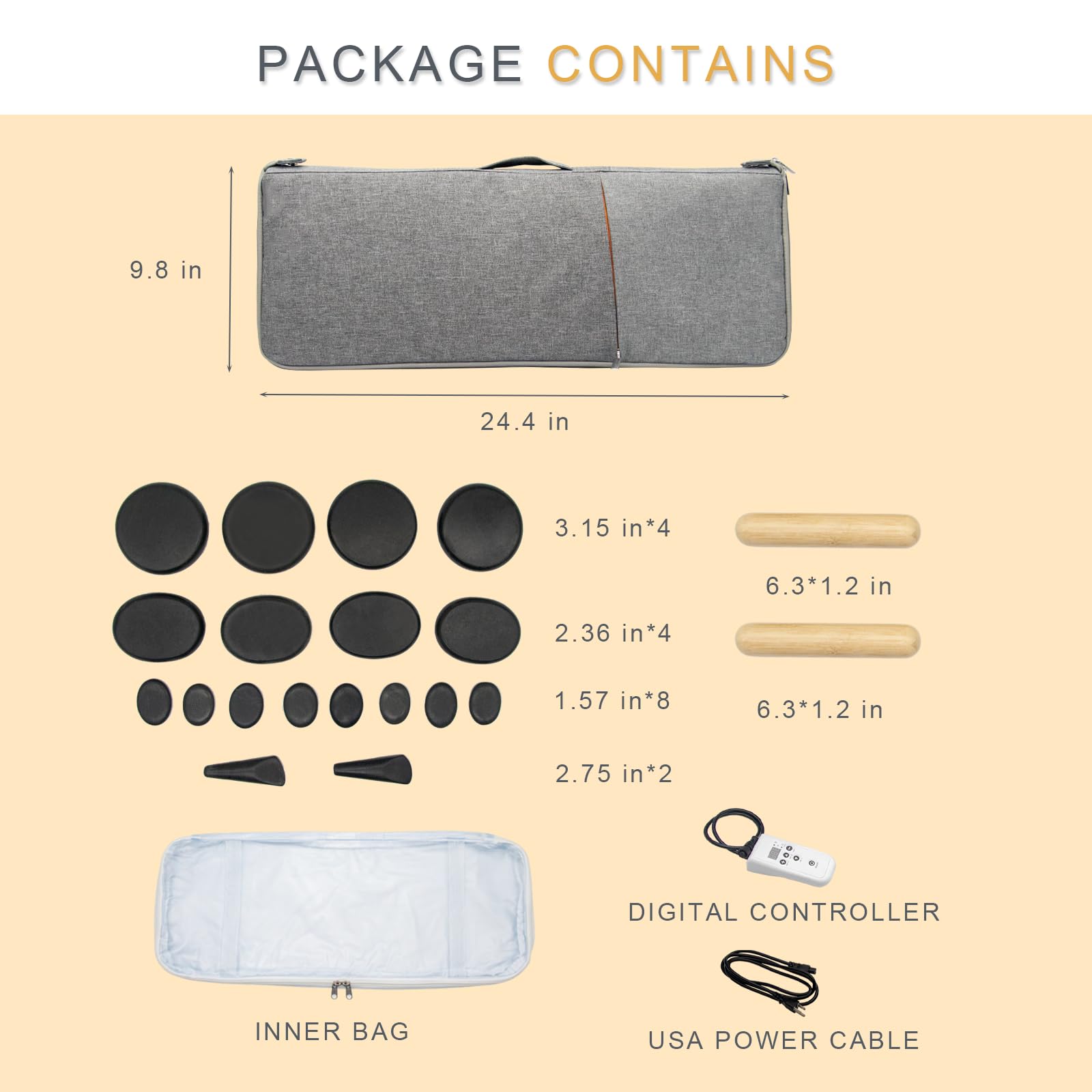 Goodtar Hot Bamboo Massage Kit - Portable Massage Stone Warmer Bamboo ...