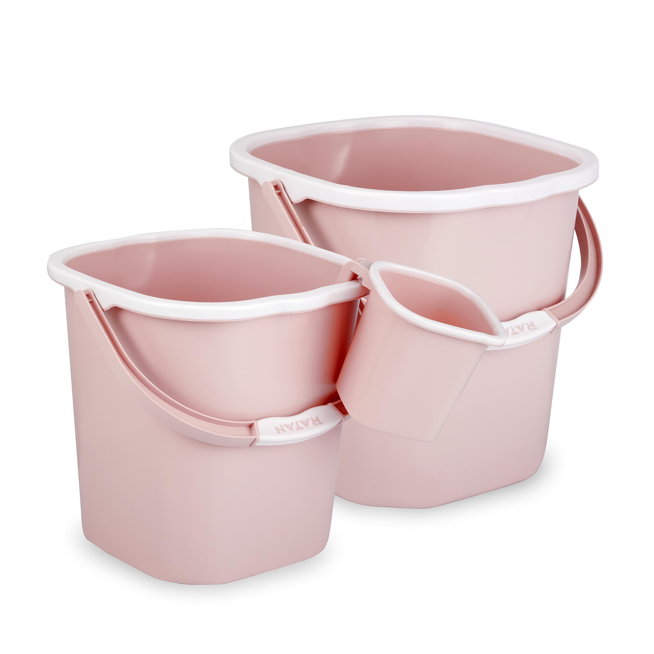 RATAN PLASTICWARE Plastic Bathroom Set of 3 Pieces Combo Pack Premia ...