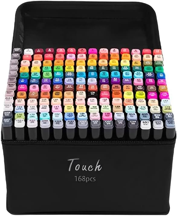 SYGA 168 Graphic Marker Set, Dual Tips Blender Art Markers for Drawing ...