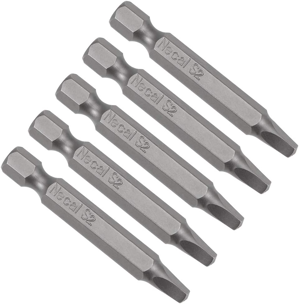 sourcing map 5pcs S2 Square Screwdriver Bit 1/4" Hex Shank 2" Length ...