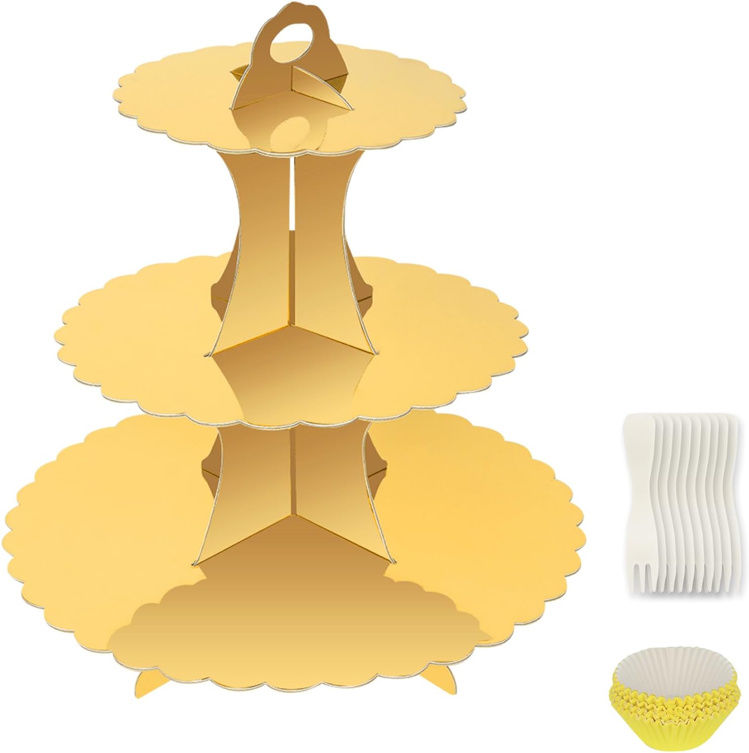 Amazon.com: Cupcake Stand Set 3-Tier Cardboard Cupcake Stand - Lace ...