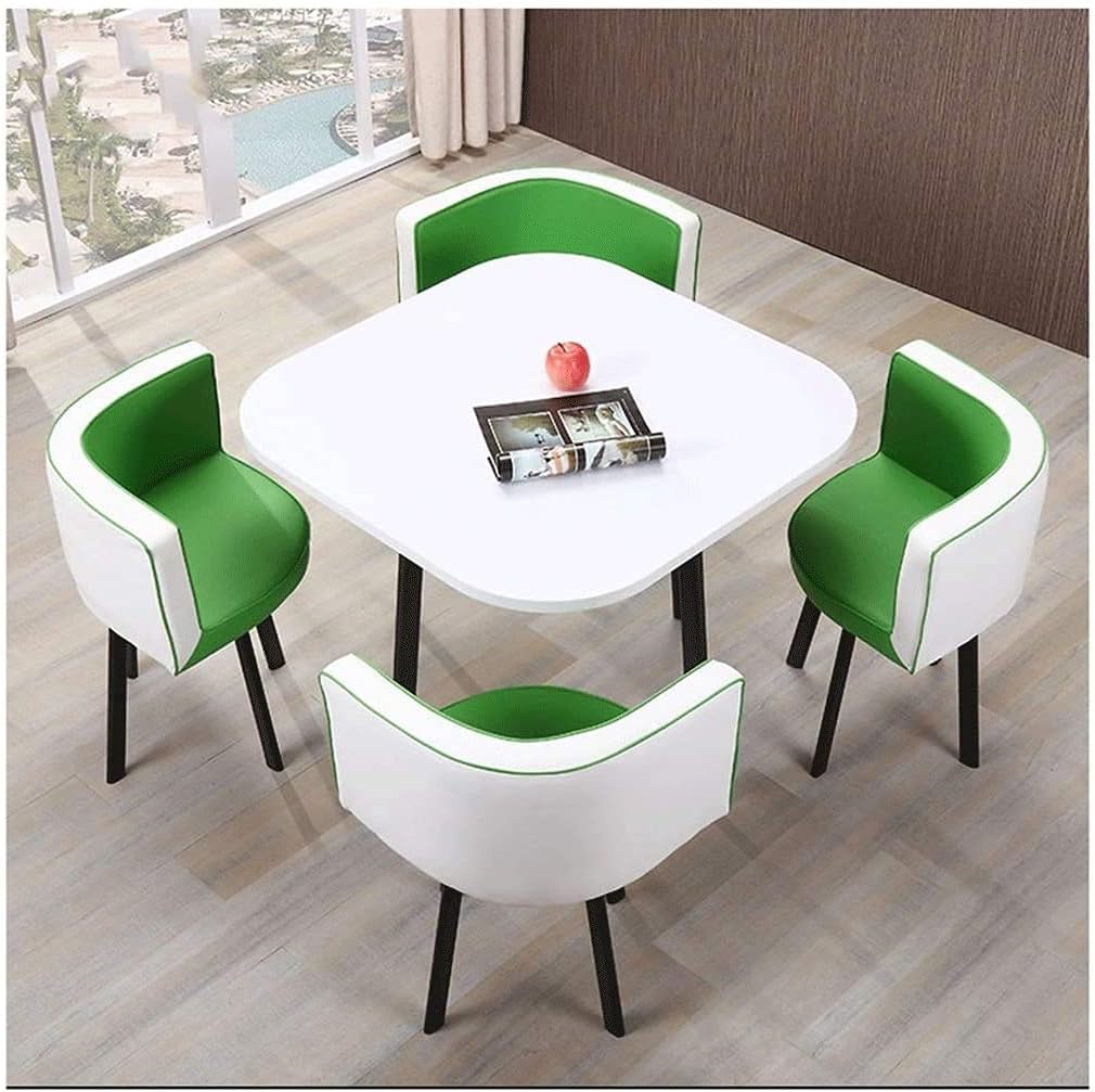 Amazon.com - ANSNAM Round Dining Table Set W/ 4 Chair - Save Space Cafe ...