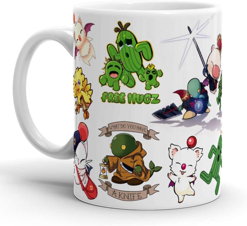 Amazon.com: Coffee Mug Tonberry White Ceramic Chocobo 11oz 15oz Moogle ...