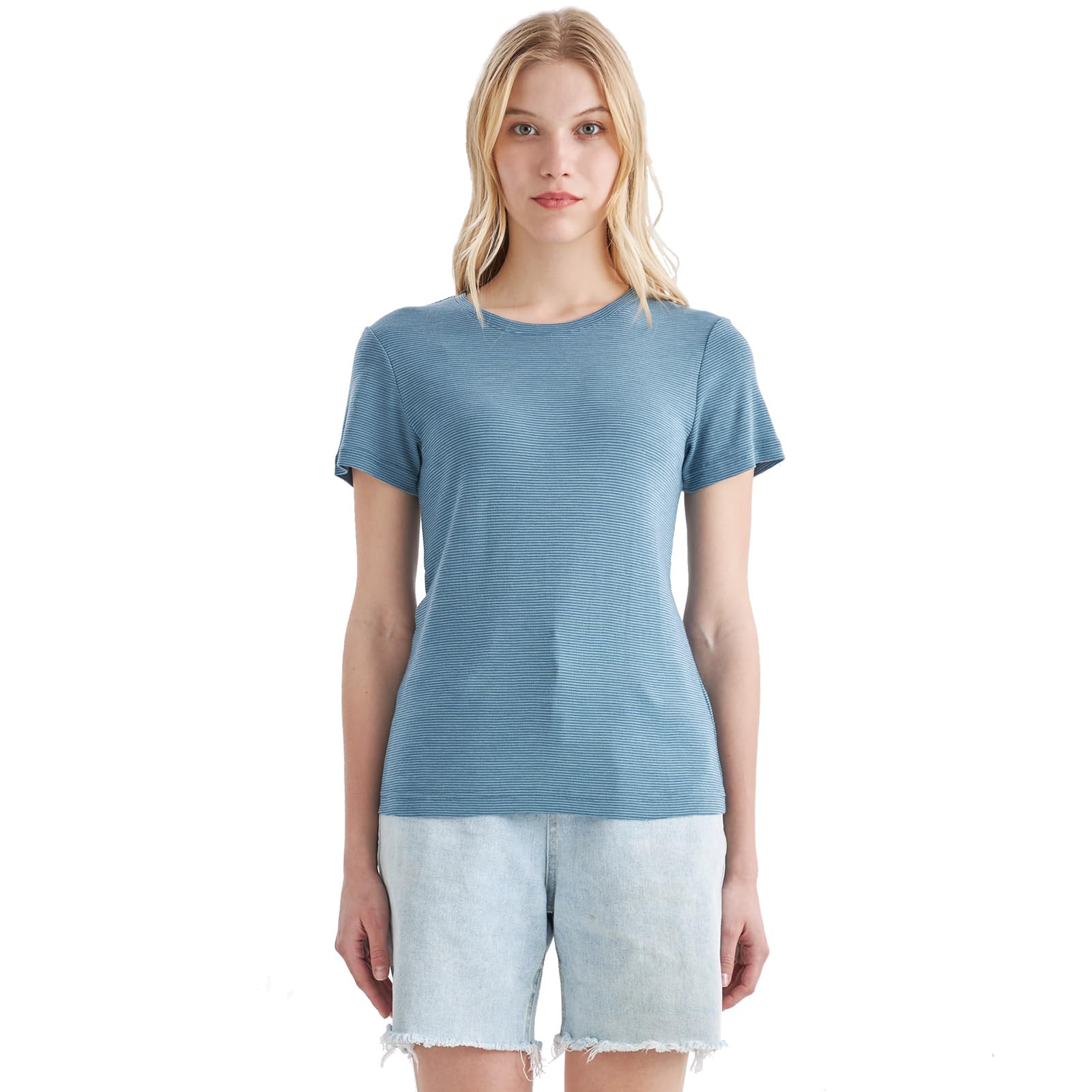 Snapklik.com : 100% Merino Wool T Shirts Women Crew Neck Tops Short ...