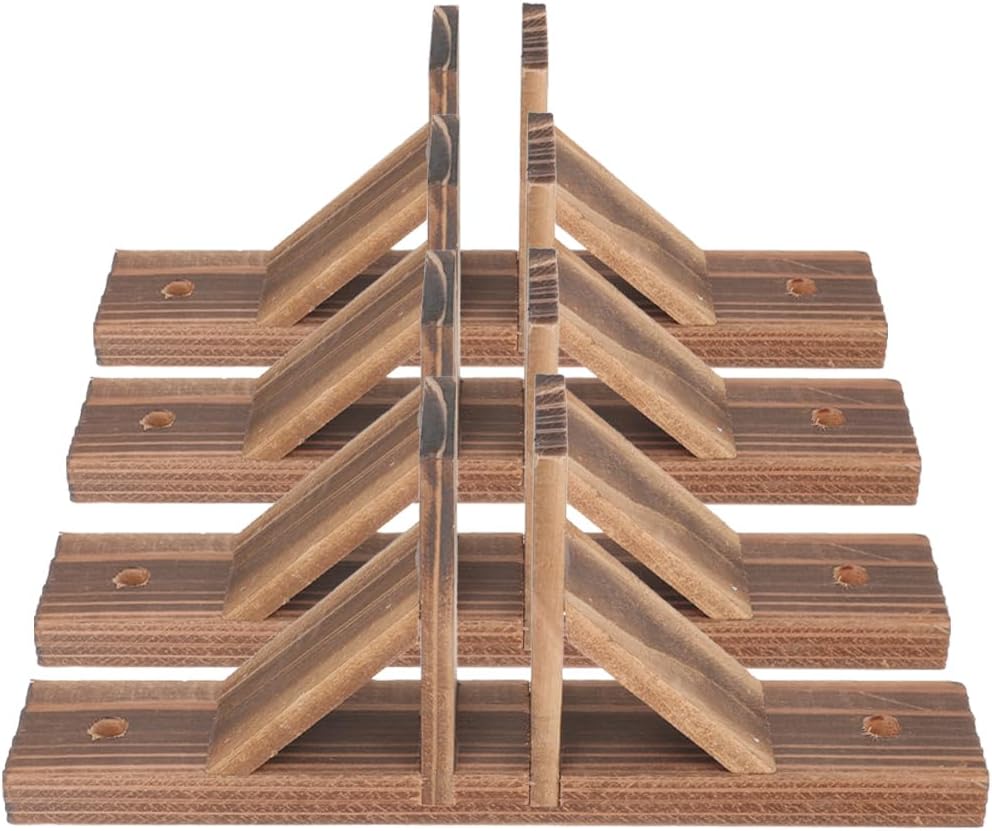 Toddmomy Wooden Triangle Picket Fence Support Feet 4pcs Garden Fence ...