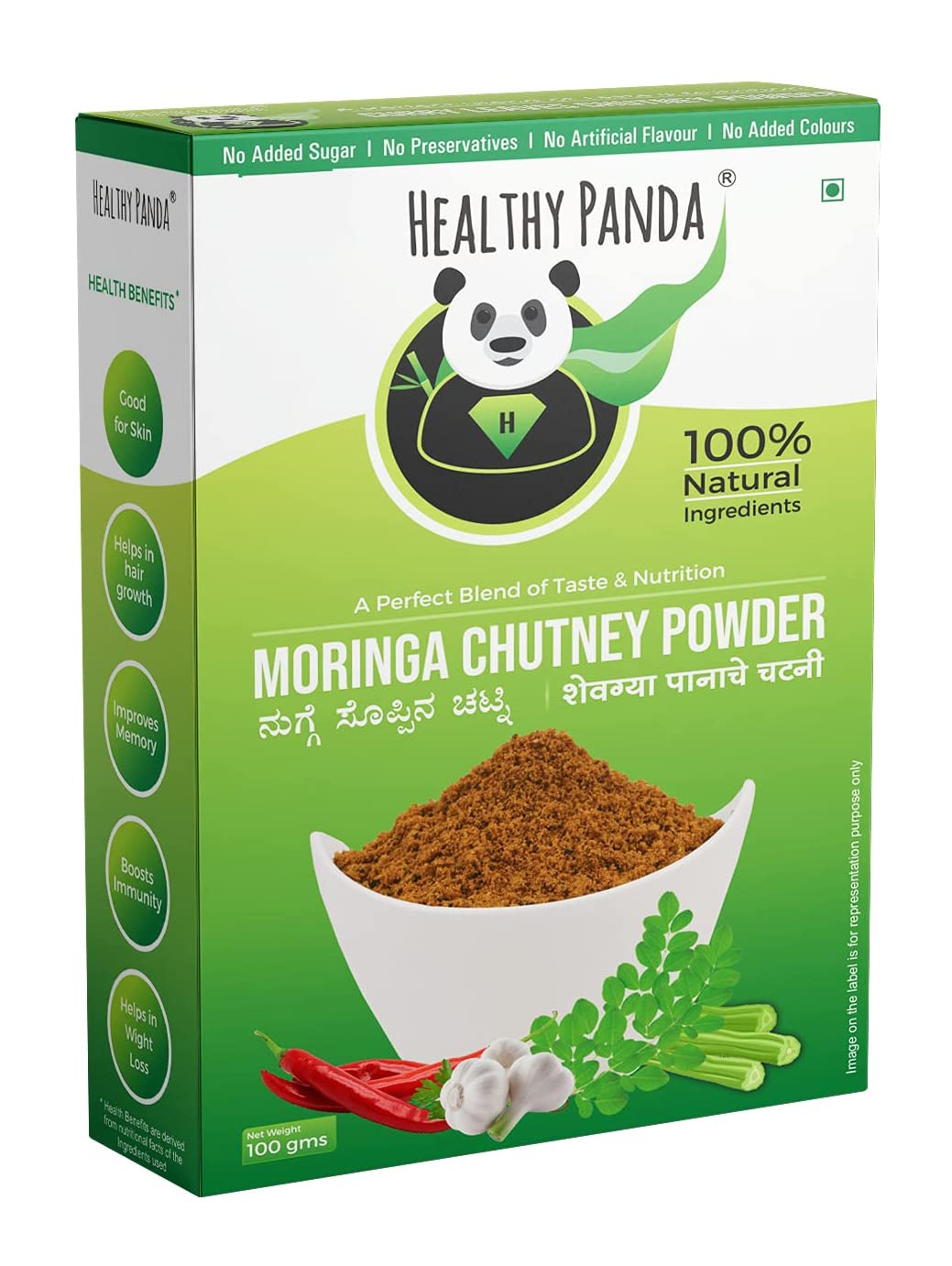 Buy Y PANDA 100% Natural Moringa Chutney Powder / Drumstick Leaves ...