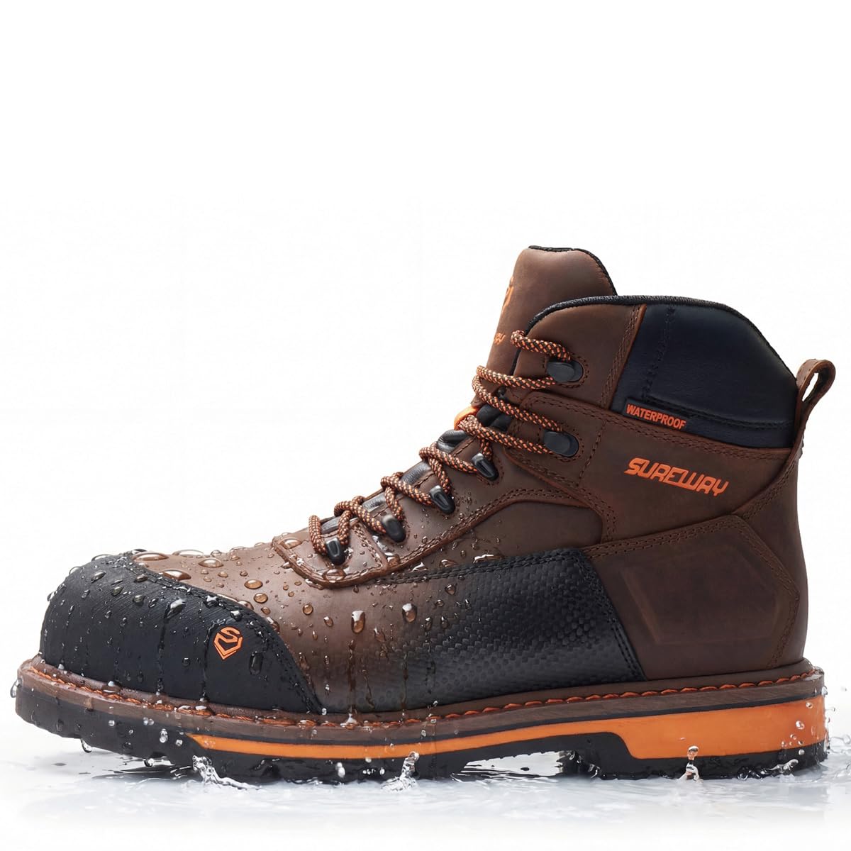 Snapklik.com : SUREWAY Soft Toe Heavy Duty Waterproof Work Boot, Mens 6 ...