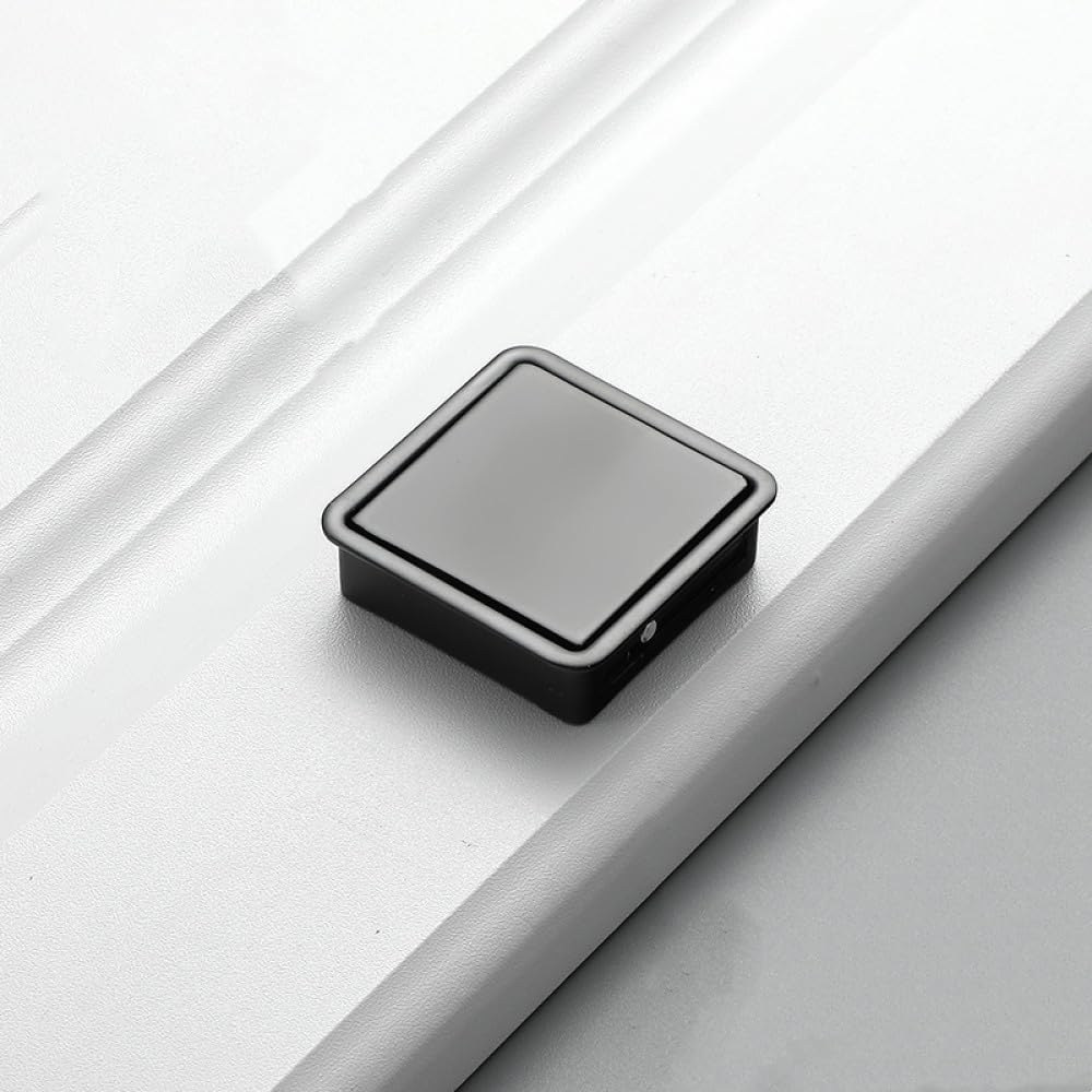 GROWBY Hidden Door Handle Black Gold Embedded Handle Zinc Alloy Door ...