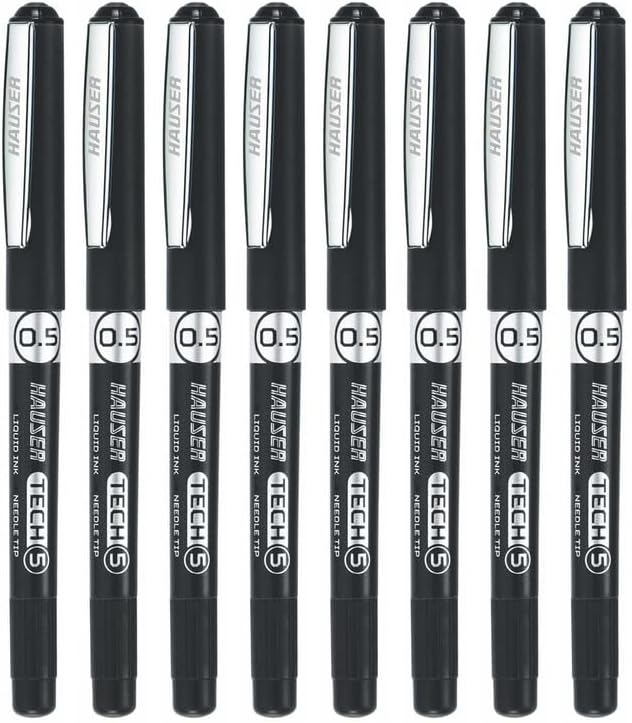 Hauser Tech 5 Gel Pen I 0.5 mm Tip Size | Liquid Ink with German ...
