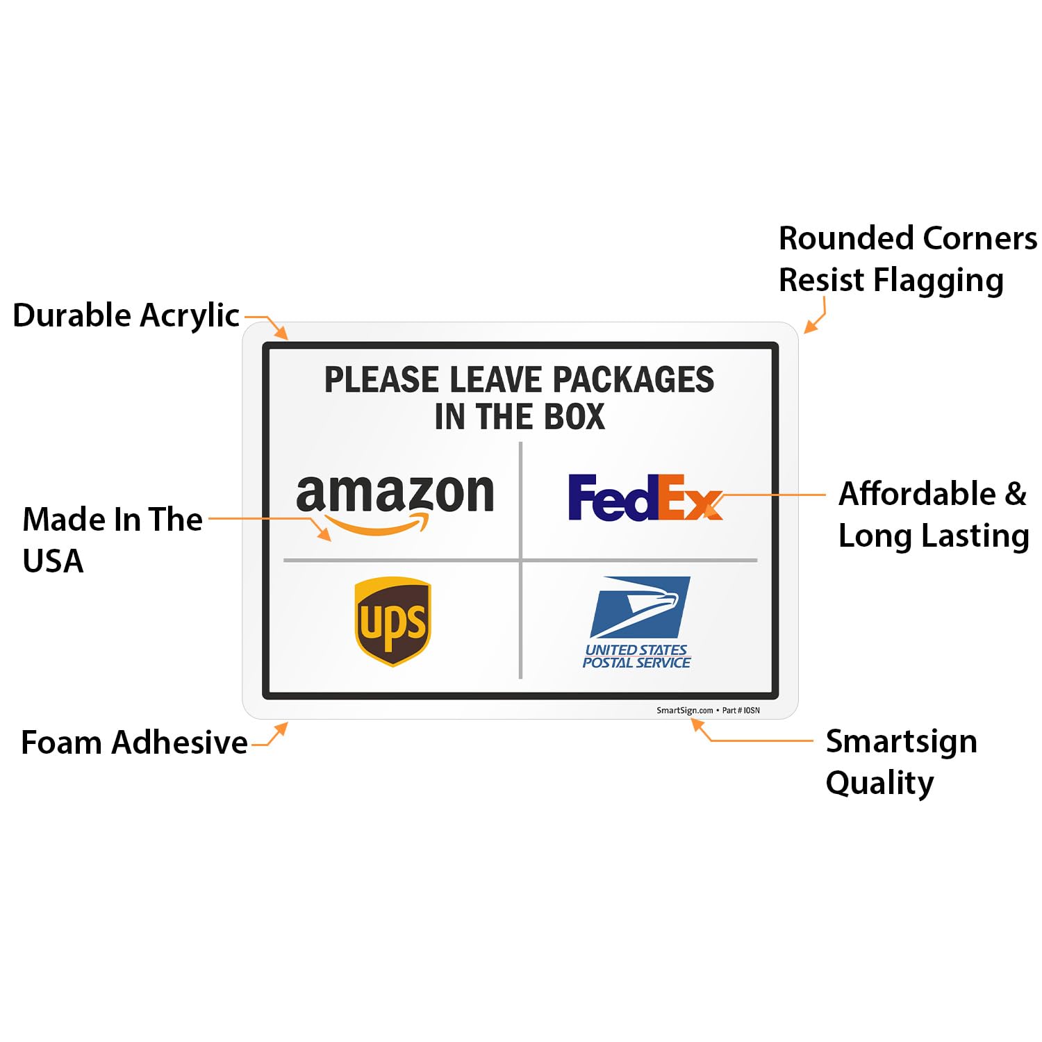 Snapklik.com : SmartSign 4-Pack Please Leave Packages In The Box ...