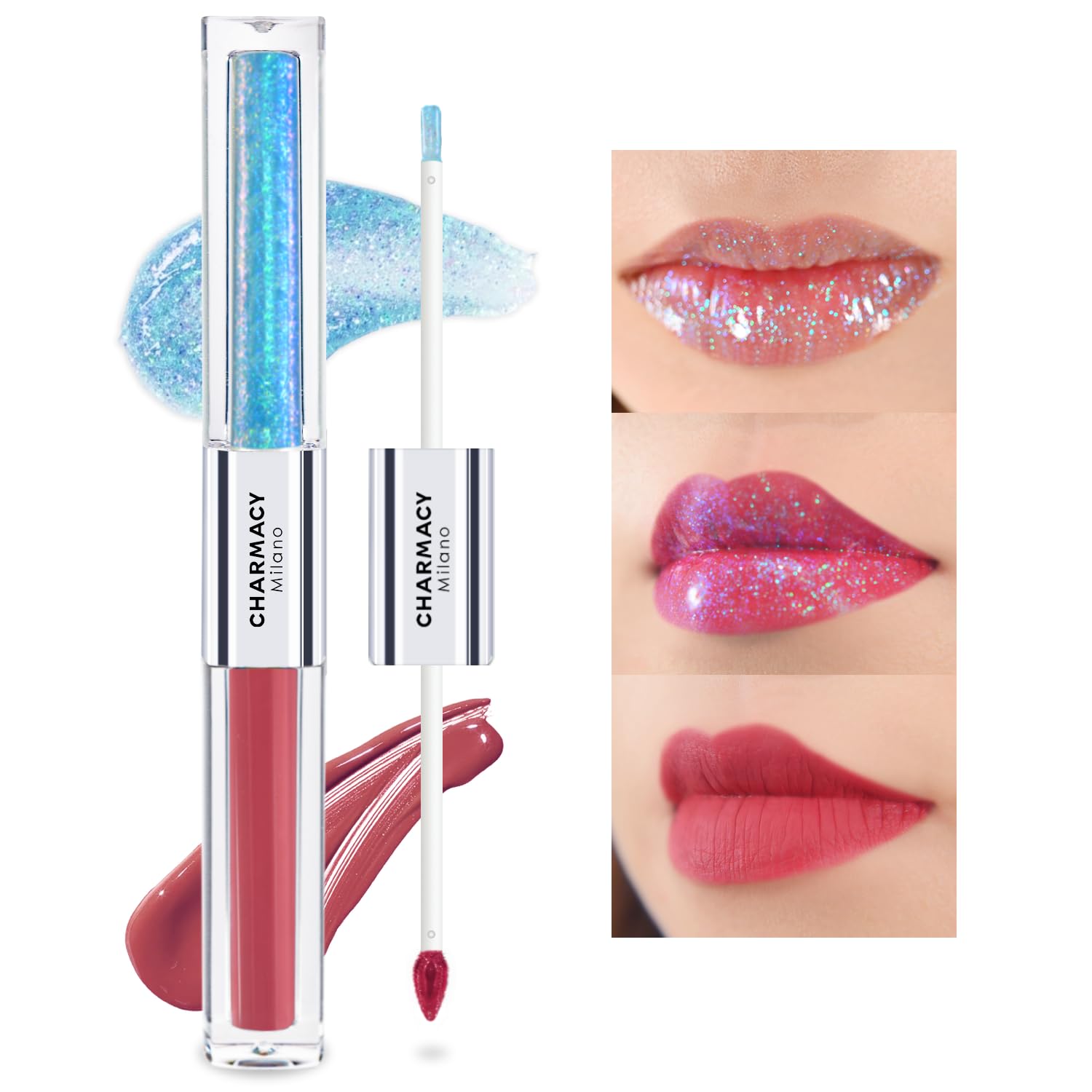 Amazon.com : CHARMACY Multichrome Double Head Non-Stick Lip Gloss ...