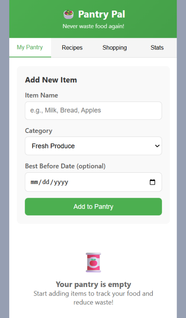 Pantry Pal - Food Waste Tracker - App on Amazon Appstore