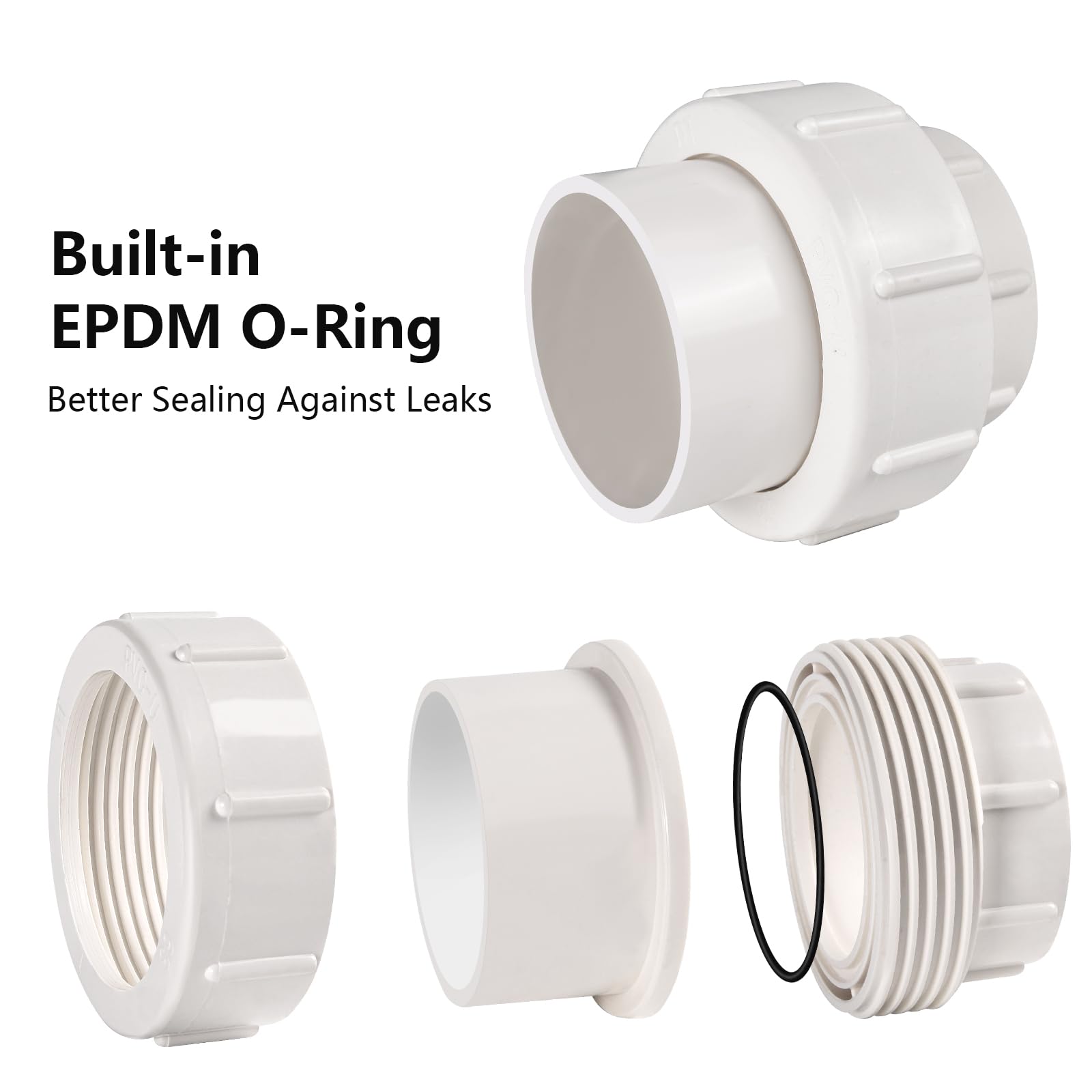Snapklik.com : 2 Pack 1 Inch PVC Union Coupling, PVC Pipe Fittings ...