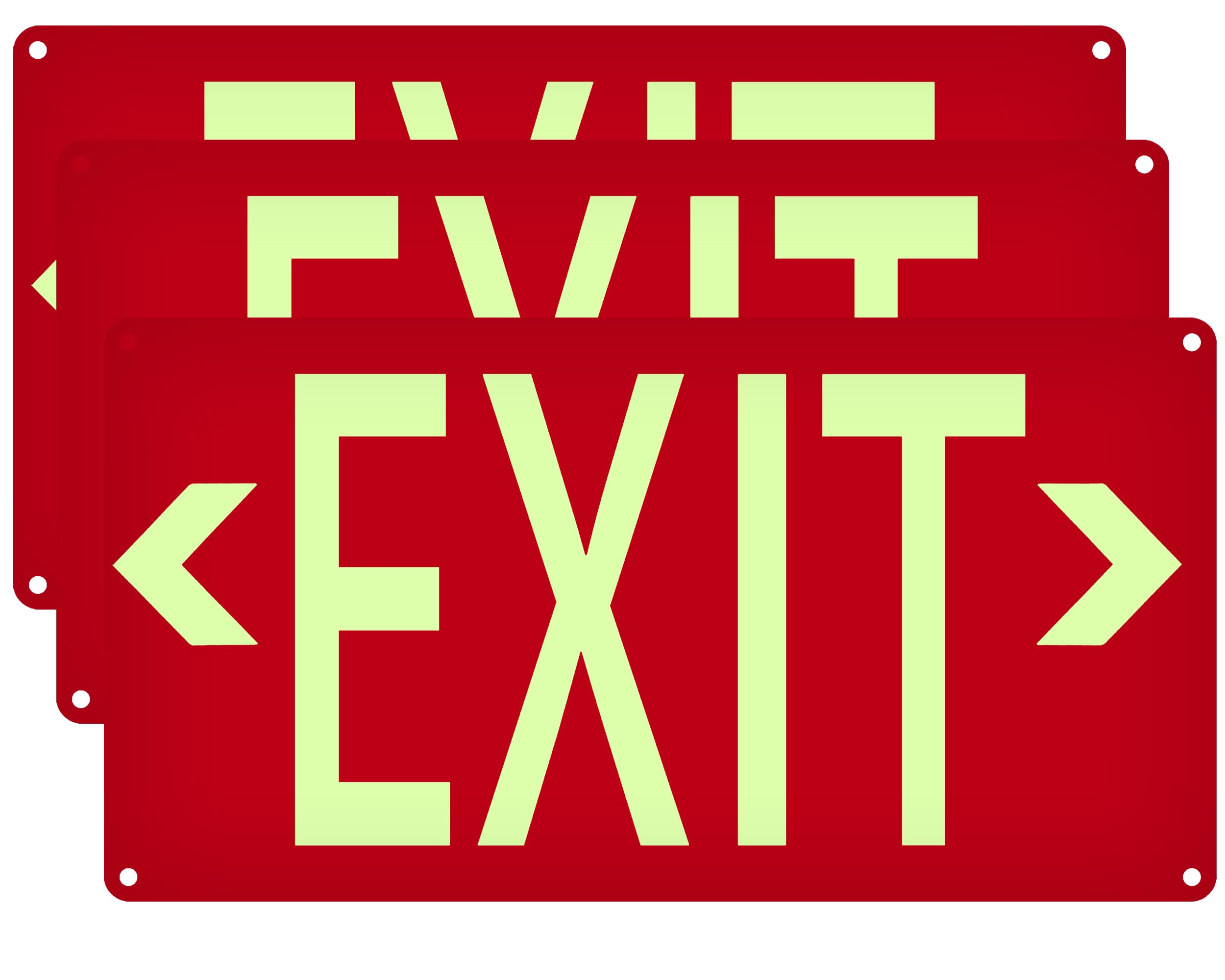 Amazon.com: (3 Pack) Photoluminescent Exit Sign Red - with Removable ...
