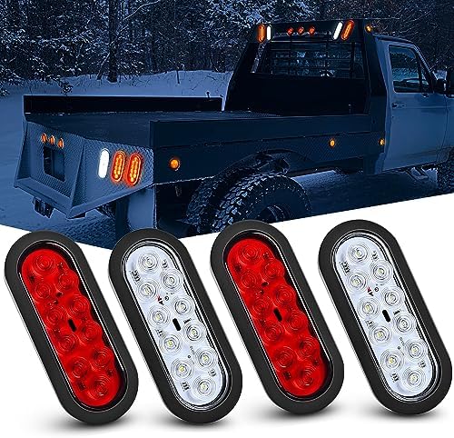 Amazon.com: Oyviny 6 Inch Oval Amber Trailer Tail Lights 24 LEDs 2PCS ...