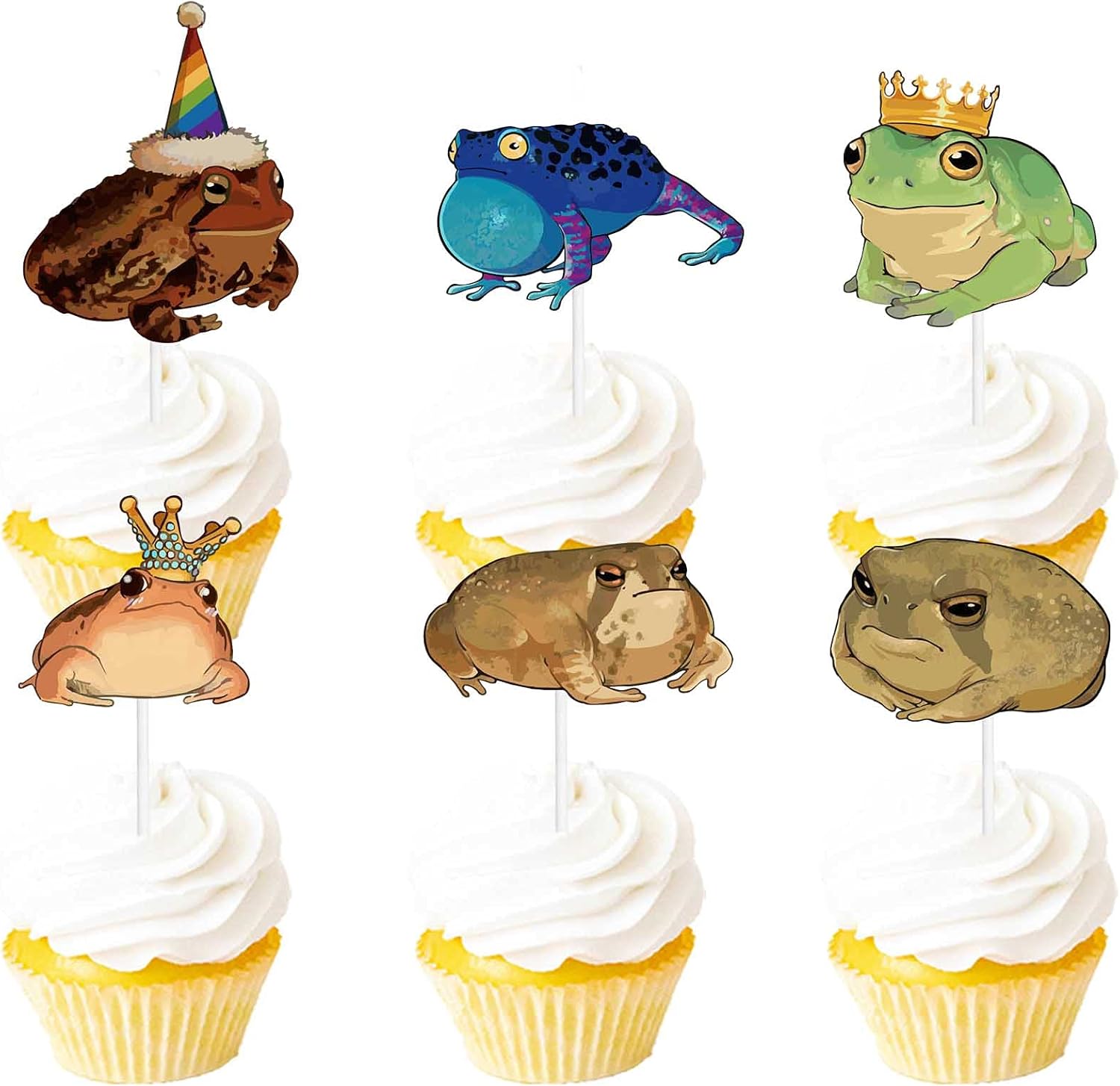 Amazon.com: 18pcs Glitter Frog Dessert Cupcake Topper Baby Show Theme ...