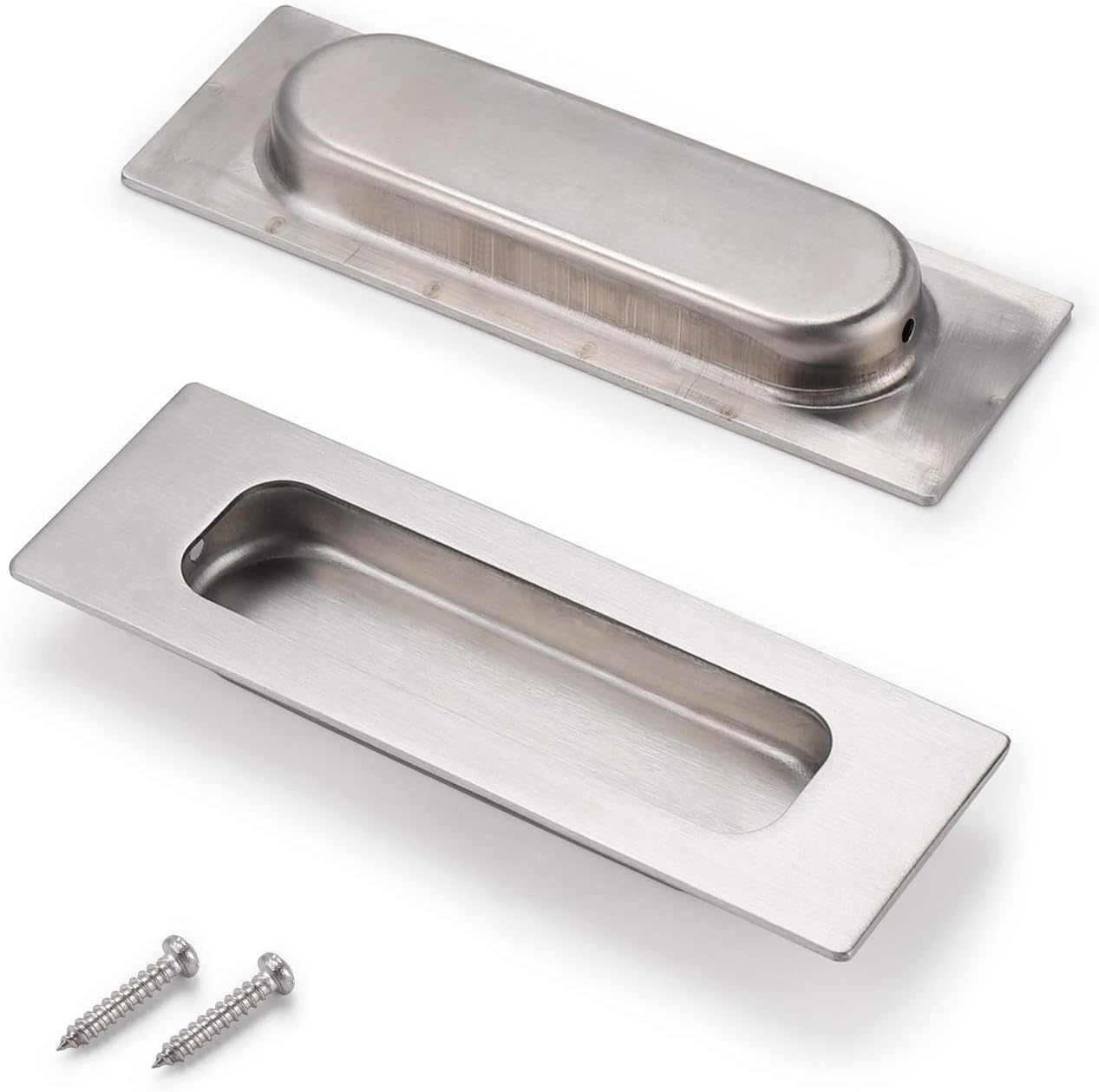 uxcell 108mm Long Stainless Steel Furniture Door Flush Recessed Pull ...