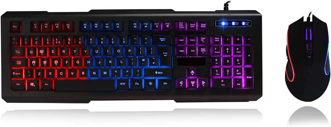CiT Avenger Illuminated USB Keyboard and Mouse (Black) : Amazon.co.uk ...