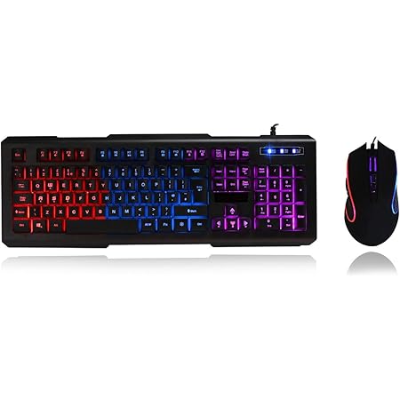 CiT Avenger Gaming Keyboard and Mouse, 3 Colour Mode, LED Backlight ...