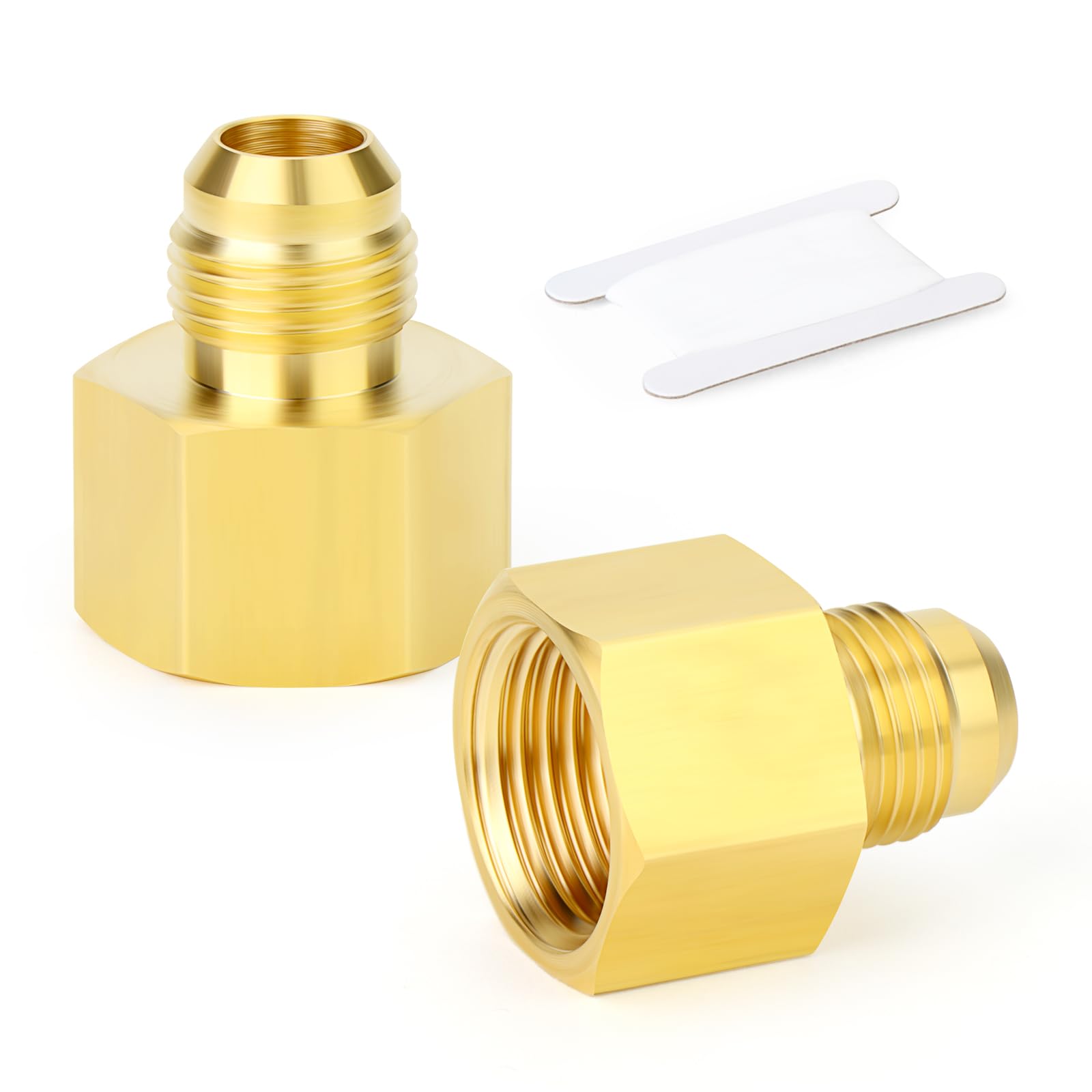 Amazon.com: GASHER 2PCS Brass Tube Fitting,Reducer Propane Gas Pipe Adapter, 3/8 Inch NPT Flare ...