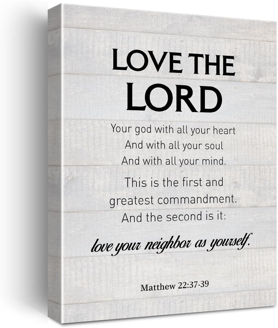 Amazon.com: Christian Love the Lord Your God Matthew 22:37-39 Poster ...