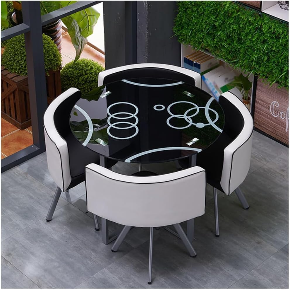 Front Desk Reception Counter, Square/Round Dining Tables and 4 Chairs Set Negotiation Table ...