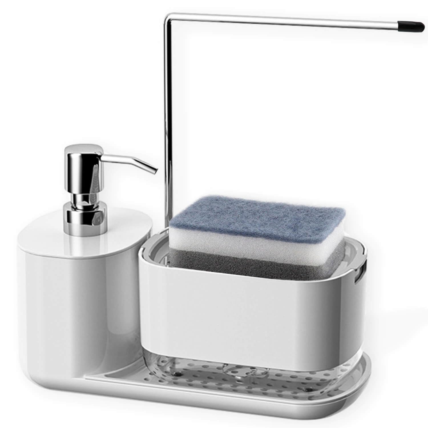 Amazon.com: Kitchen Soap Dispenser Set with Tray and Sponge Holder ...