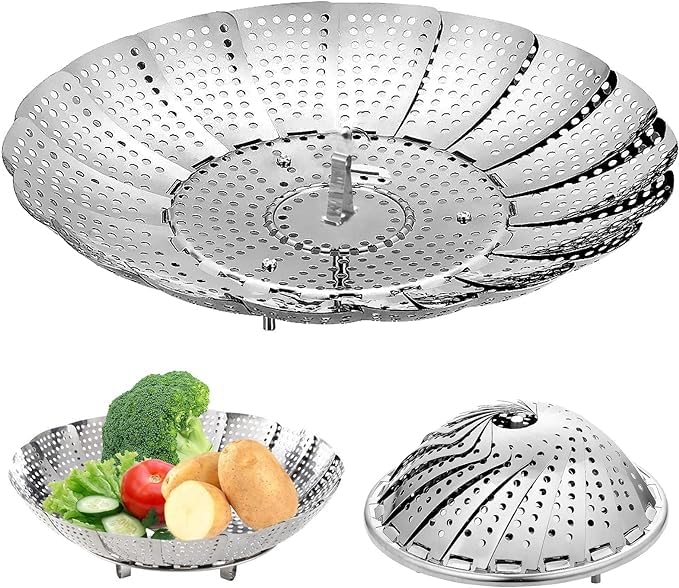 Zorzel Multi-Purpose Stainless Steel Momo Steamer Basket, Steamer ...