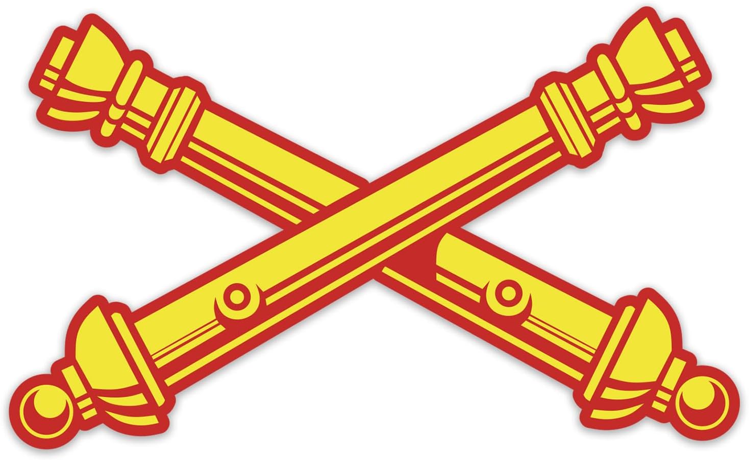 Amazon.com: Field Artillery Army Sticker 5x3 in. Yellow/Red Decal for ...