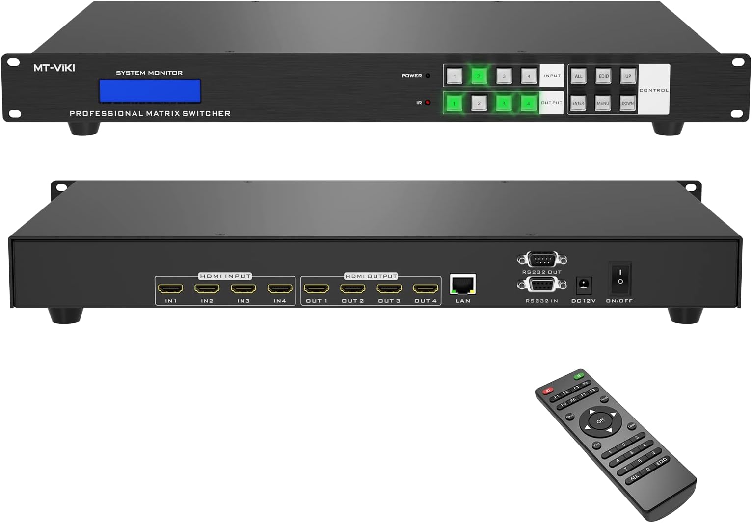 Amazon.com: MT-VIKI 4K HDMI Matrix Switch 4X4, 4K@30Hz Rack Mount ...