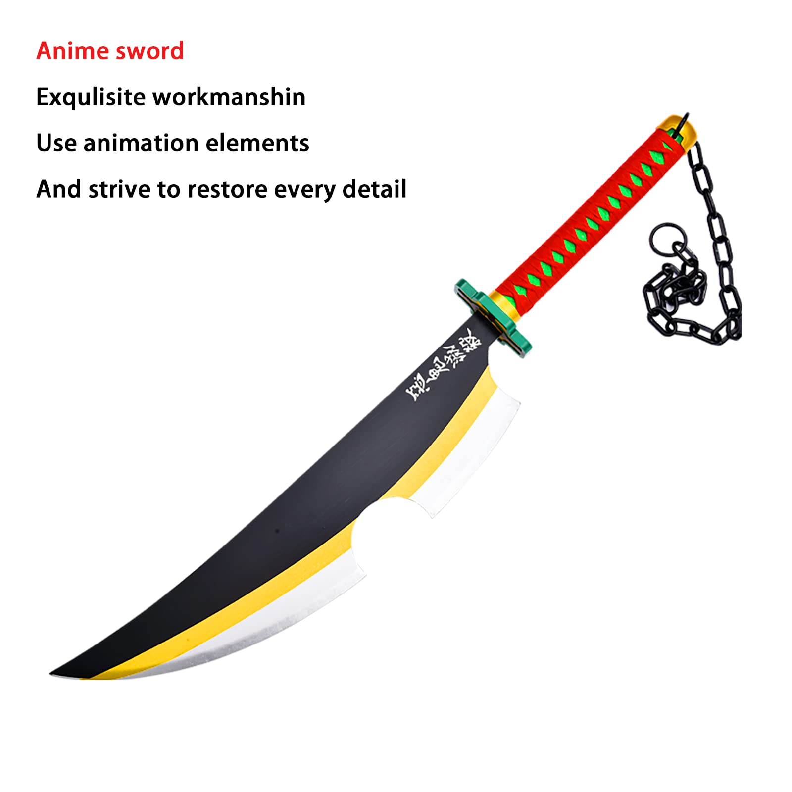 Buy PZOEWUESR Bamboo Demon Slayer Sword 41inch , Rengoku Sword /Tanjiro ...