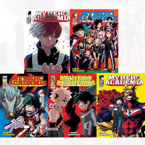 my hero academia series volume 1-5 collection 5 books set by kohei ...