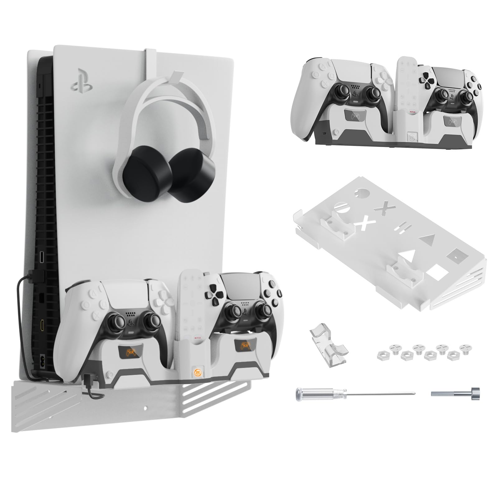 Amazon.com: AriKroii PS5 Wall Mounted Accessories with Gaming Console ...