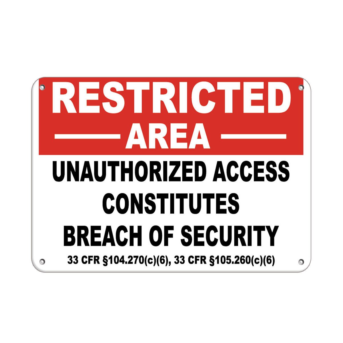 Cfr Restricted Area Sign