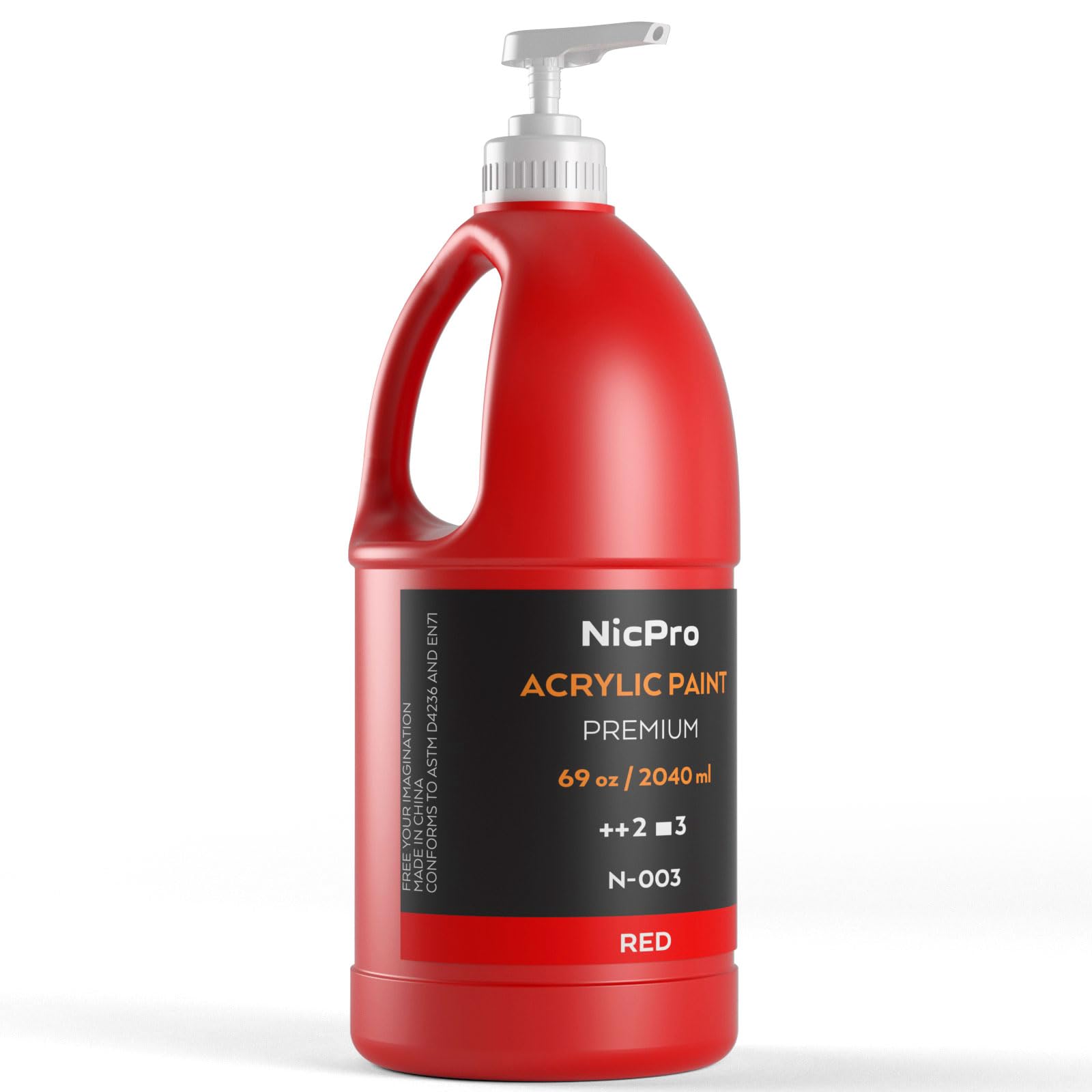 Amazon.com: Nicpro Red Large Acrylic Paint Set (69 oz, 2040 ml) Rich ...