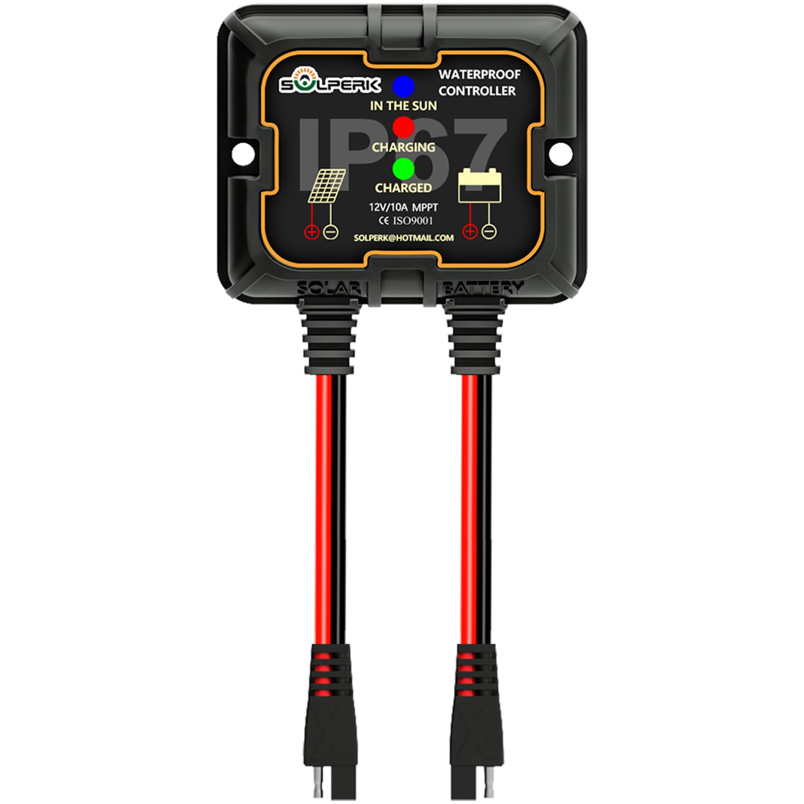 Snapklik.com : 10A 12V MPPT Solar Charge Controller, Waterproof ...