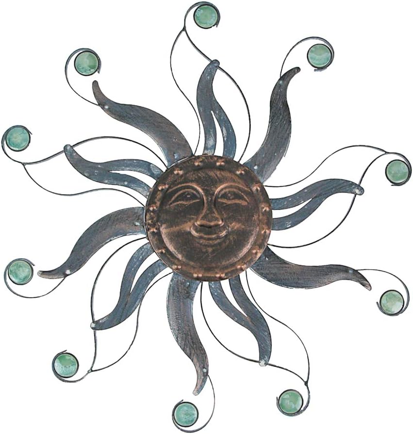 Amazon.com: TII Rustic Copper Finish Metal Sun Face Wall Decor Hanging ...
