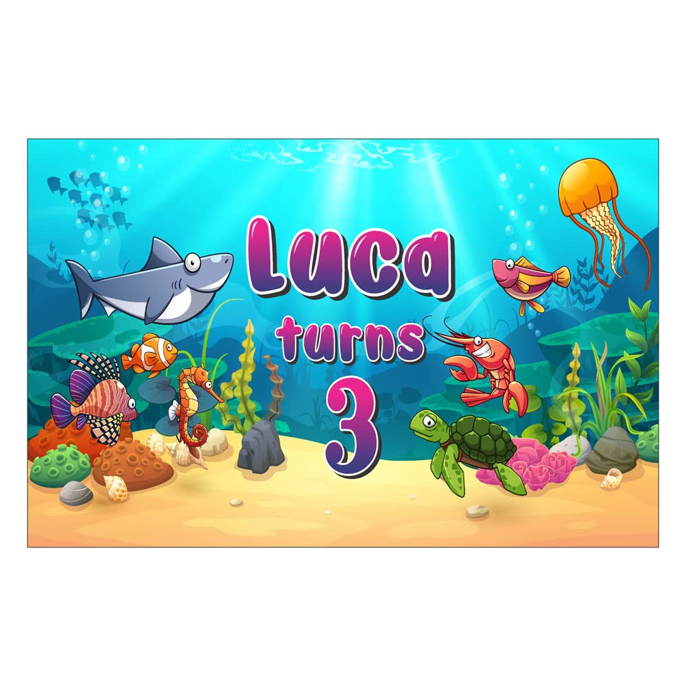 Buy The Blu Party Under The Sea Theme Classic Birthday Backdrop ...